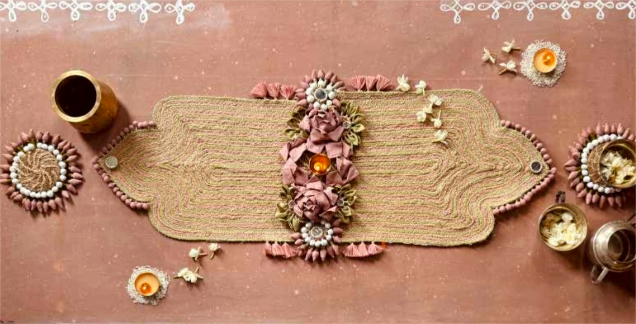Kamal Temple Table Runner - Terra