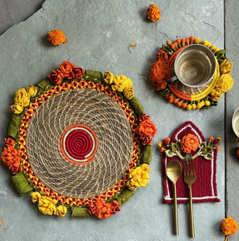 Genda Table Placemats and Rangoli - Terra